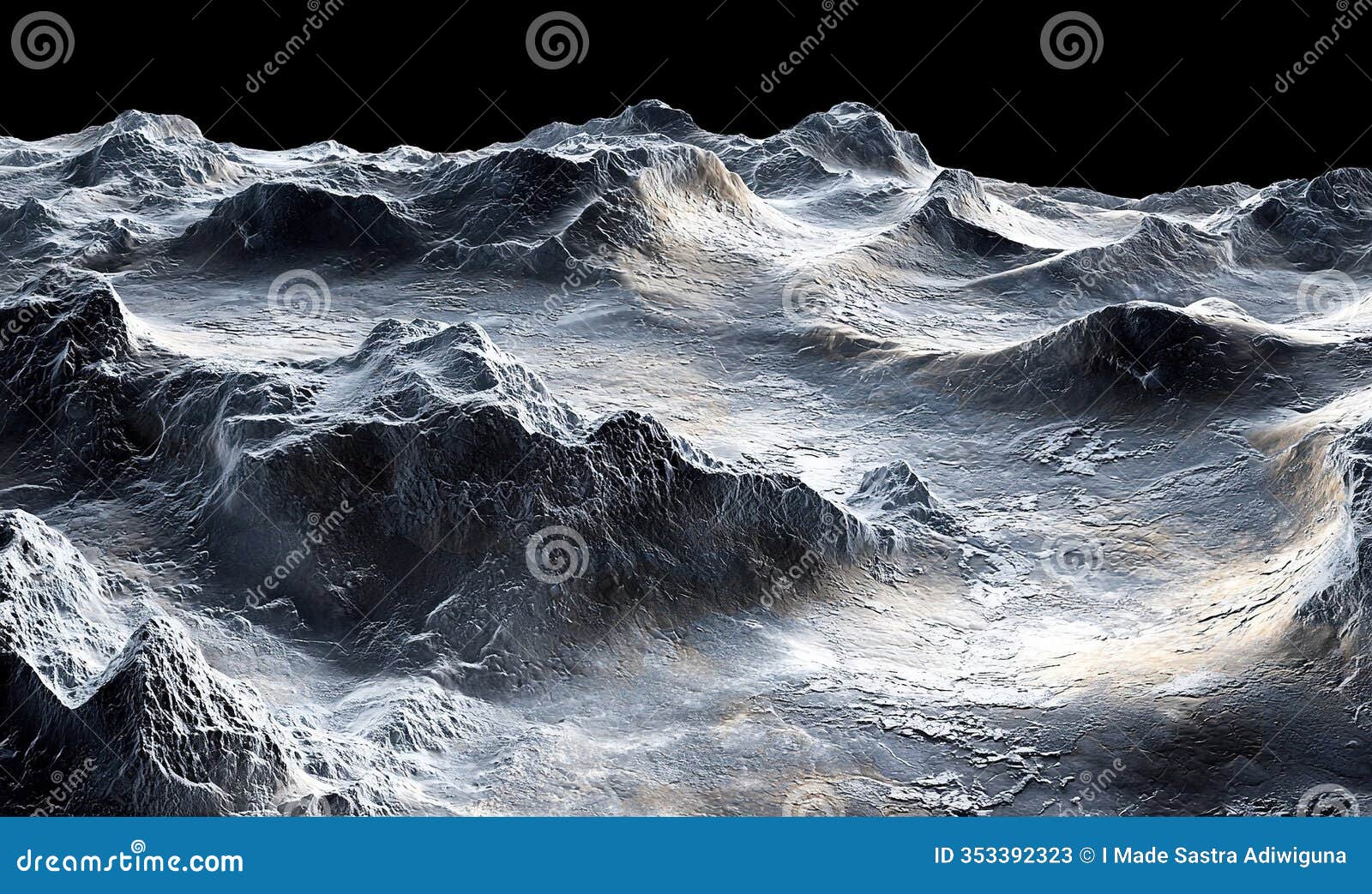 Rugged Alien Mountain Range at Night, for Sci-fi Backgrounds Stock ...