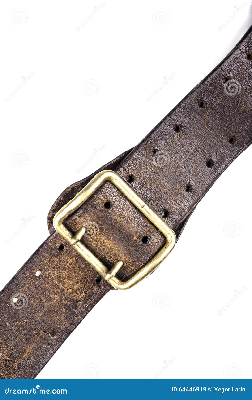 Rugged Brown Leather Jean Belt with Isolated on White Stock Image ...