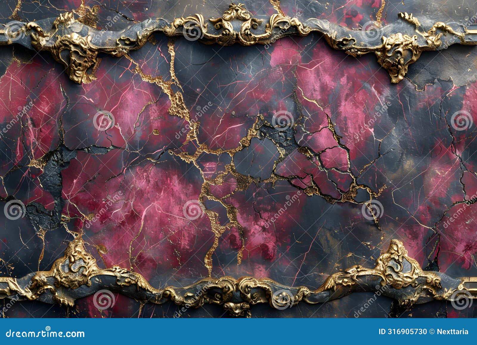 Rugged Burgundy Marble Texture in Symmetrical Top View Stock ...