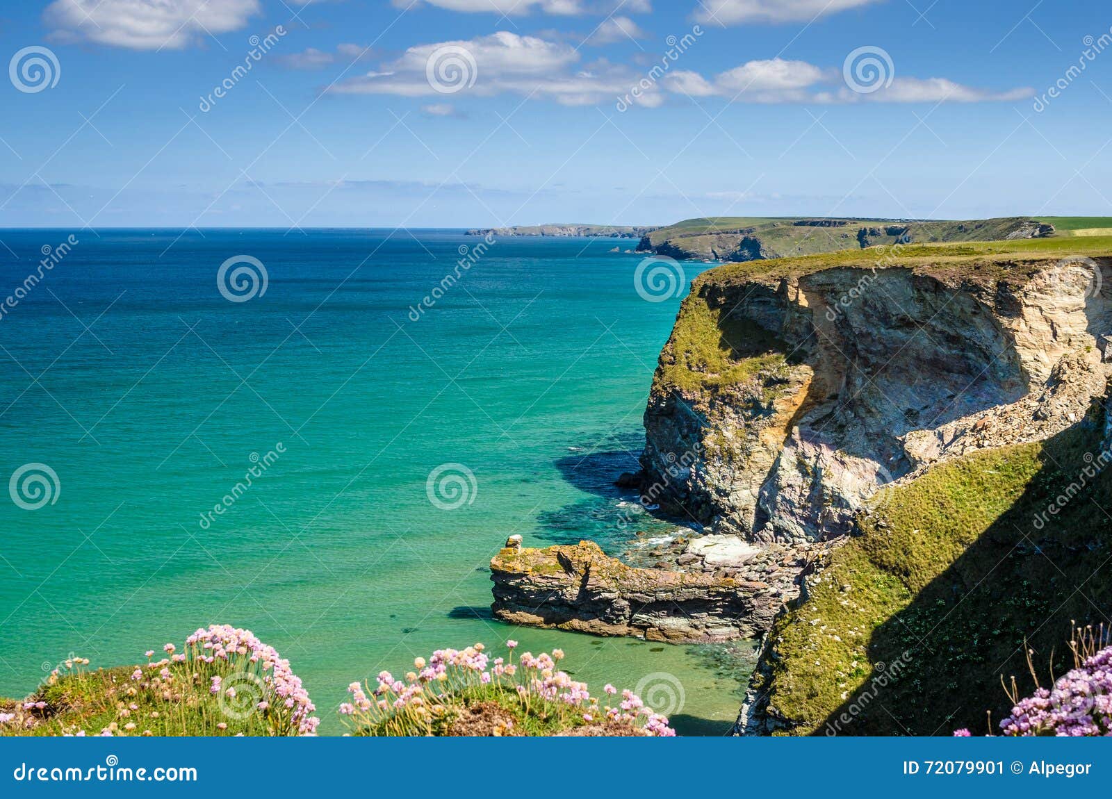 Rugged Cliffs Along the Coast of Cornwall Stock Image - Image of ...