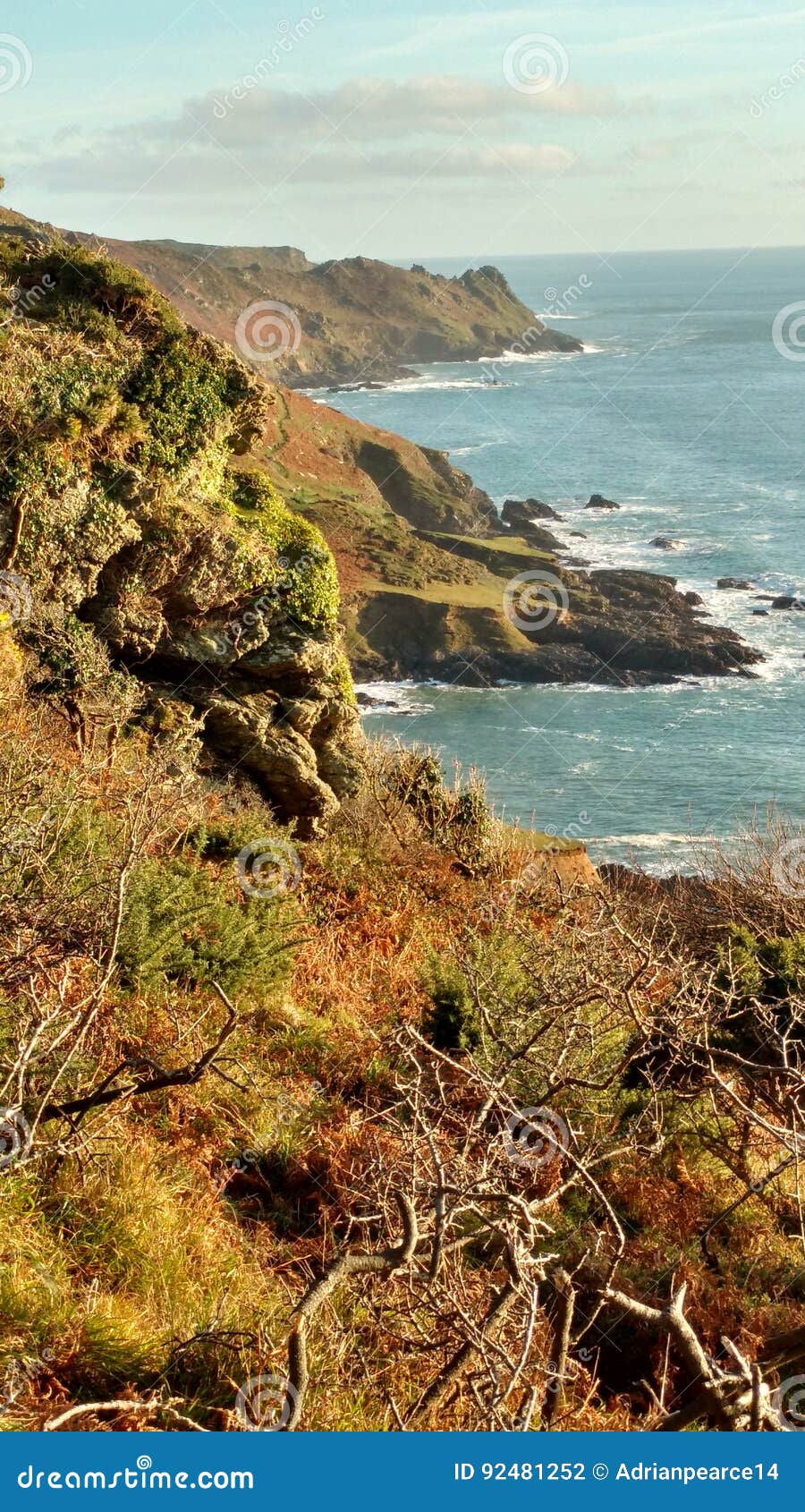 Rugged coast stock photo. Image of rugged, view, cliffs - 92481252