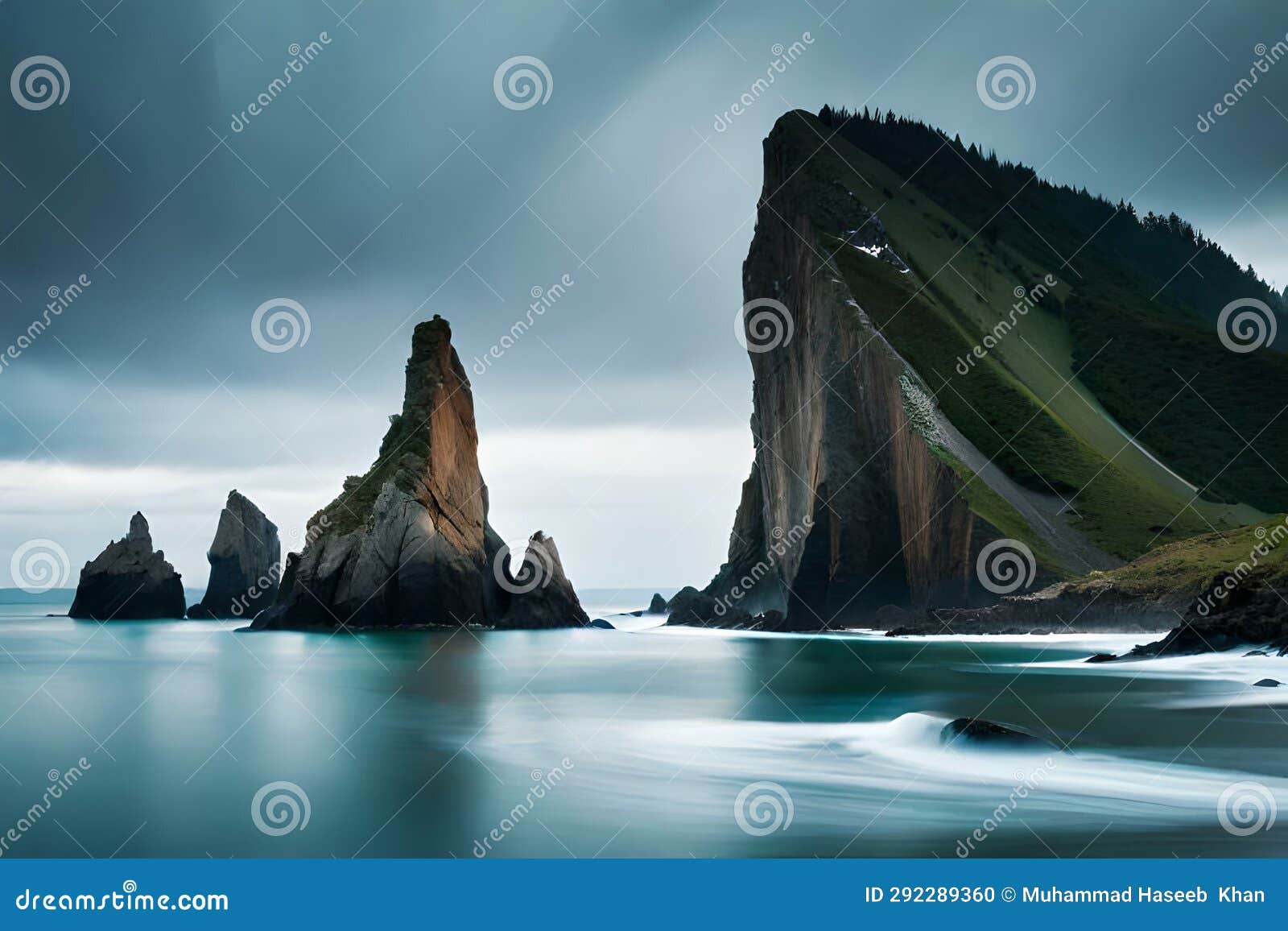 A Rugged Coastal Sea Stack Rising Dramatically from the Ocean, Shaped ...