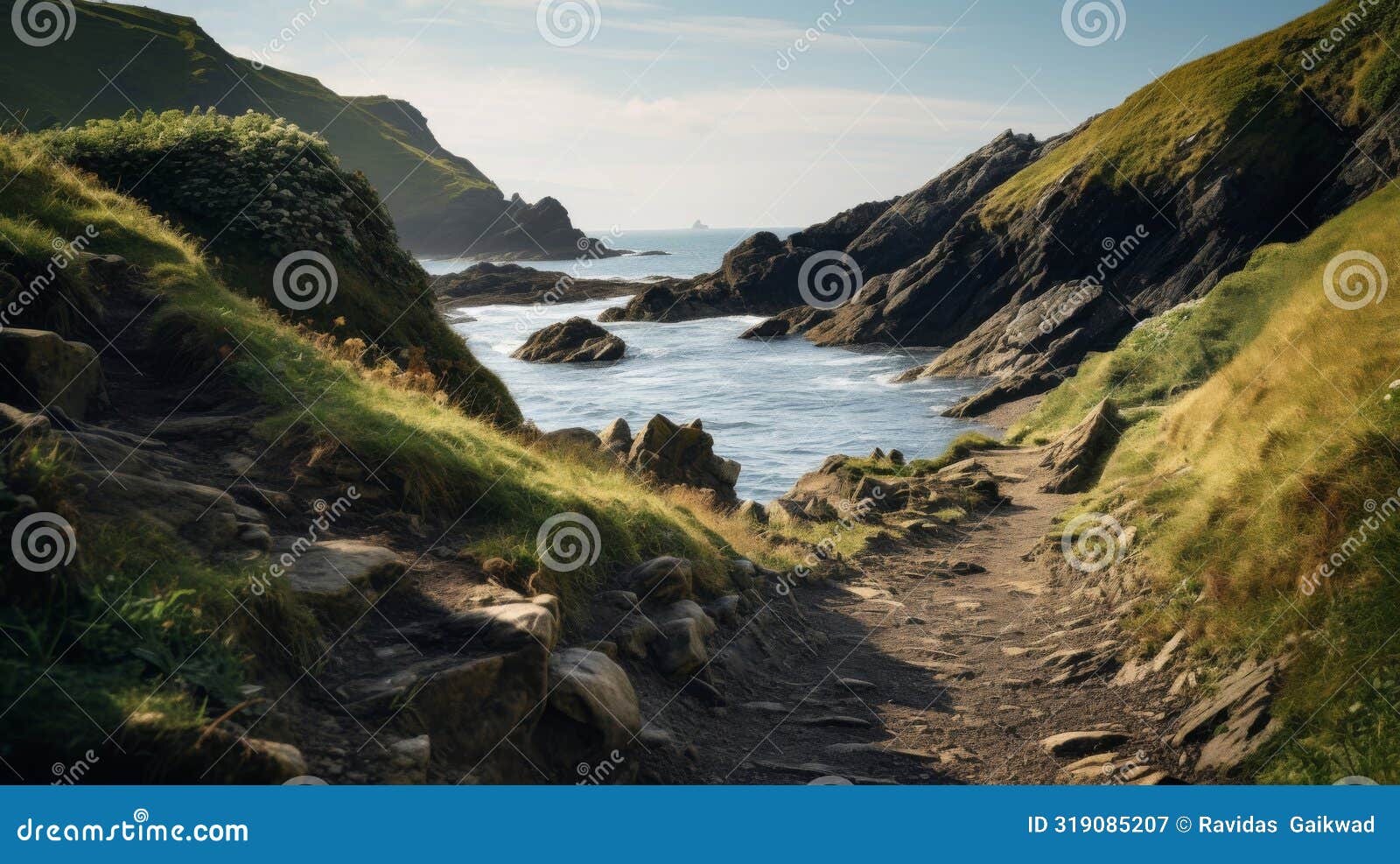 A Hidden Cove With Turquoise Water, Surrounded By Rugged Cliffs And ...