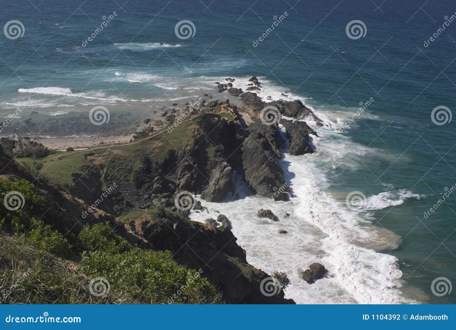 Rugged Coastline stock photo. Image of fence, rugged, east - 1104392