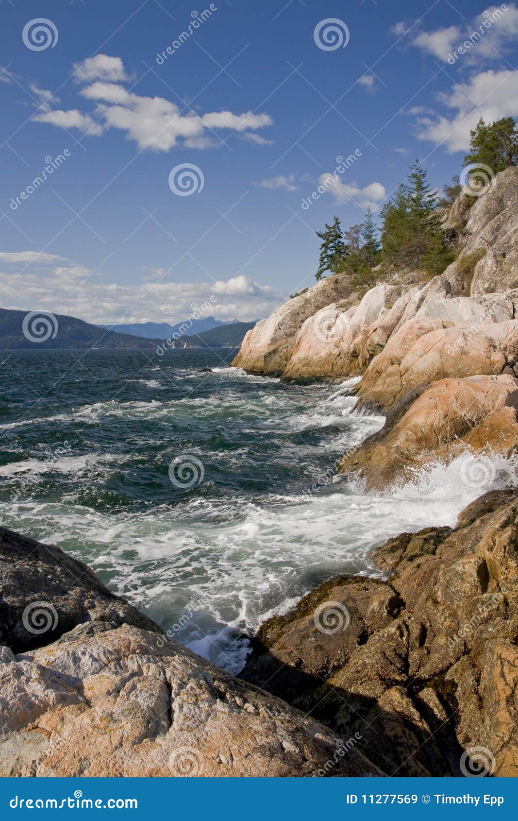 Rugged coastline stock image. Image of clouds, landscape - 11277569