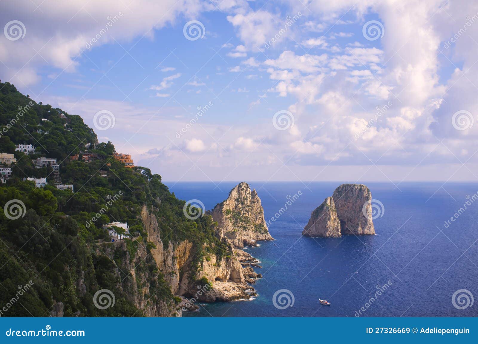 Coastline Cliffs View, Capri Italy Stock Image - Image of europe, gulf ...