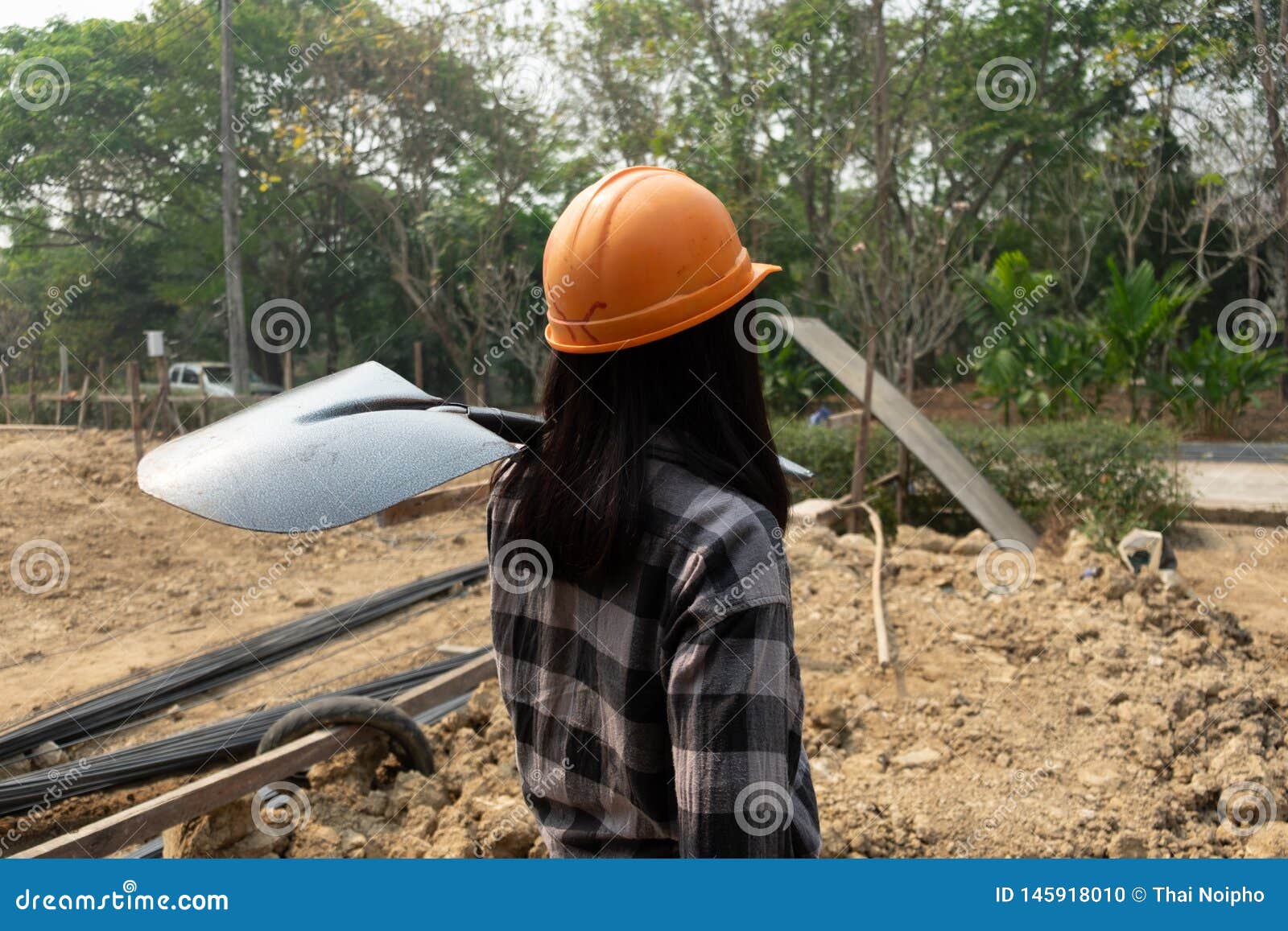 Rugged Female Construction Workers in the Site Stock Photo - Image of ...