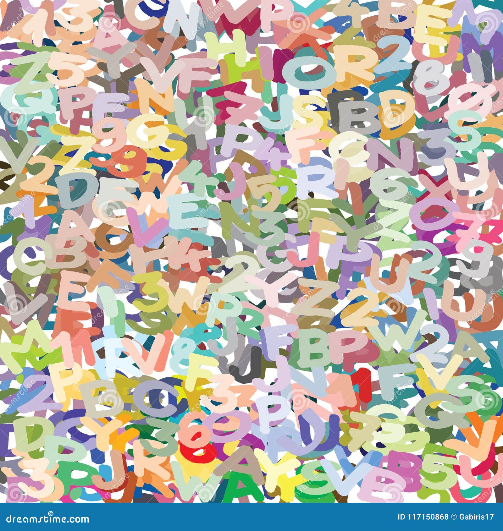 Freehand - Marker Drawn Letters And Numbers Plane Overlapping Stock ...