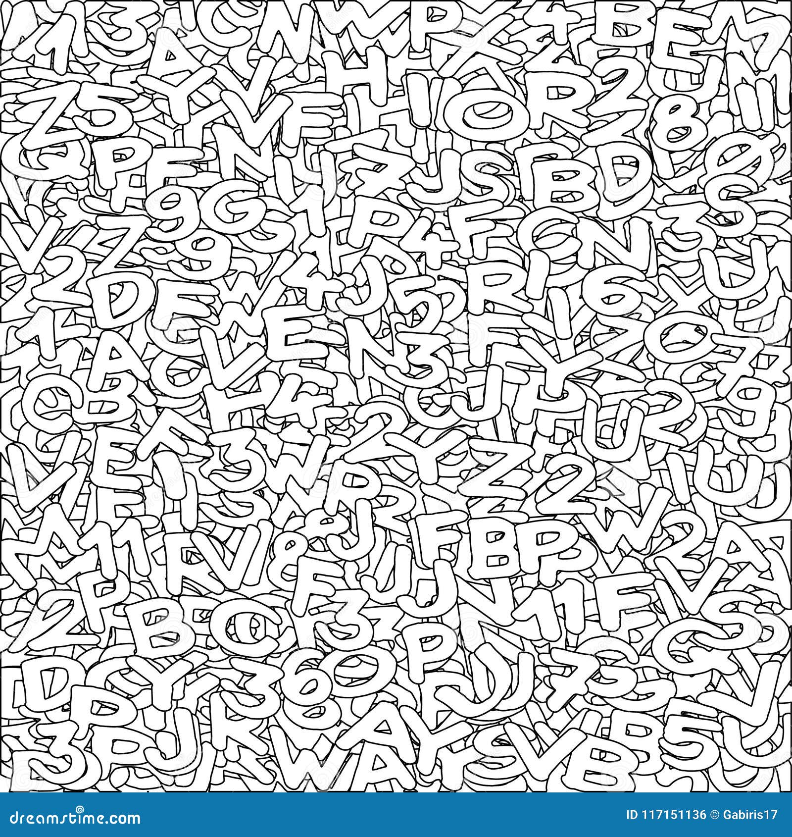 Freehand Scribbled Letters and NumeraÃ©s Based Overlapping Pattern ...