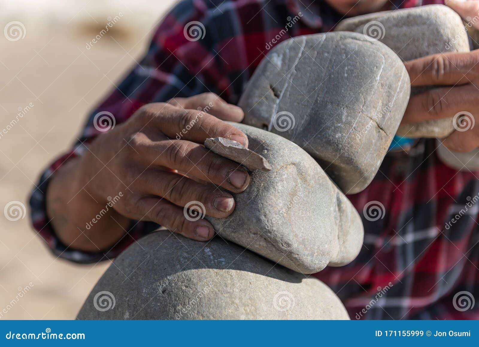 Precise Techniques of the Rock Sculpture Artist Stock Image - Image of ...