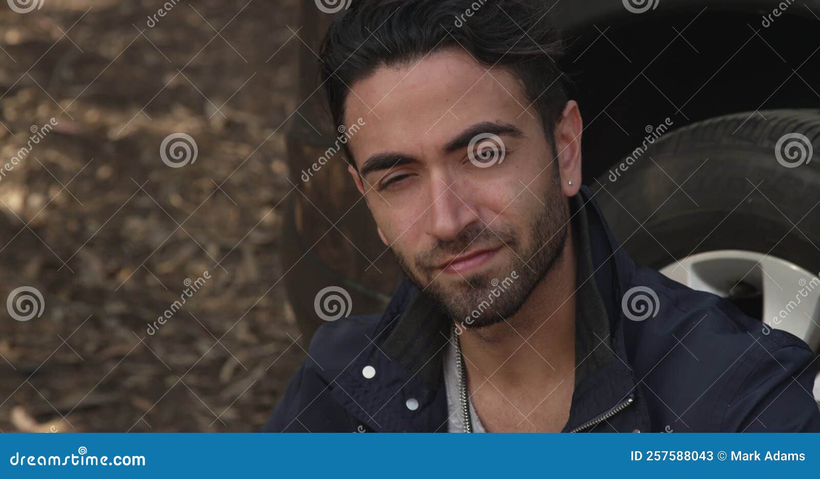 Rugged Hispanic Man Smiling at Camera Stock Video - Video of assistance ...