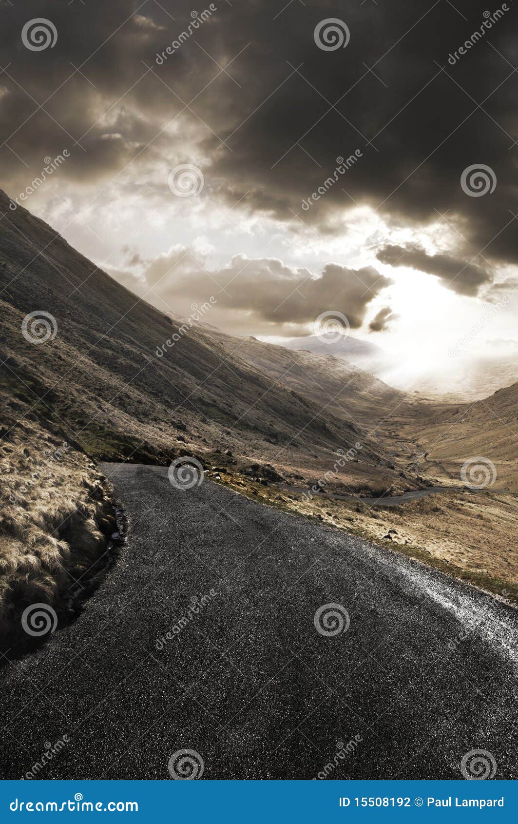 Rugged Landscape with Roadway Stock Photo - Image of road, dramatic ...
