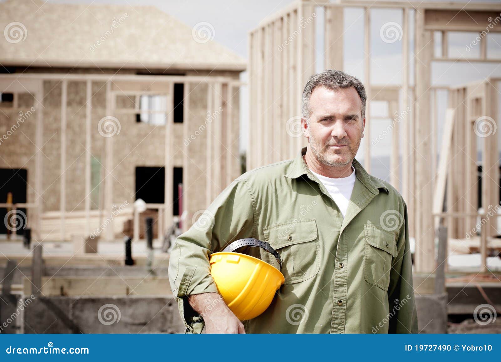 Rugged Male Construction Workers on the Jobsite Stock Photo - Image of ...