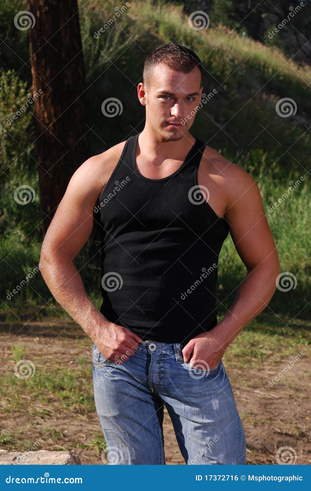 Rugged man stock photo. Image of healthy, jeans, young - 17372716