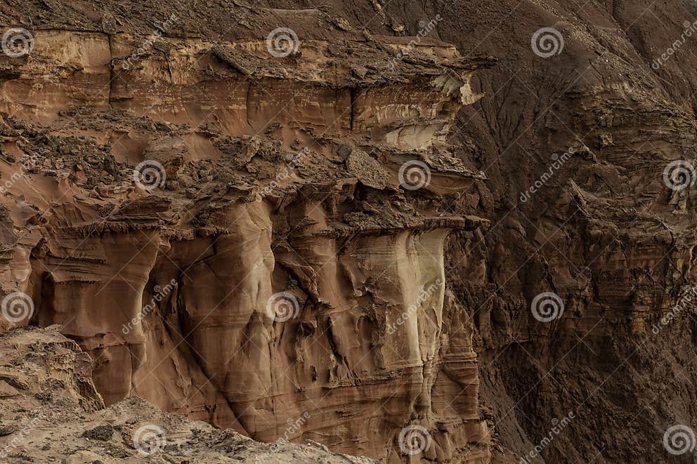 Rugged Sandstone Cliffs with Erosion Features Stock Photo - Image of ...