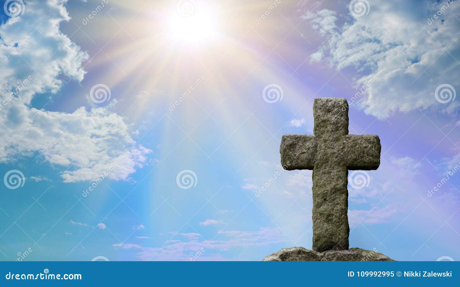 Symoblic Cross of Jesus Christ and God`s Light Stock Image - Image of ...