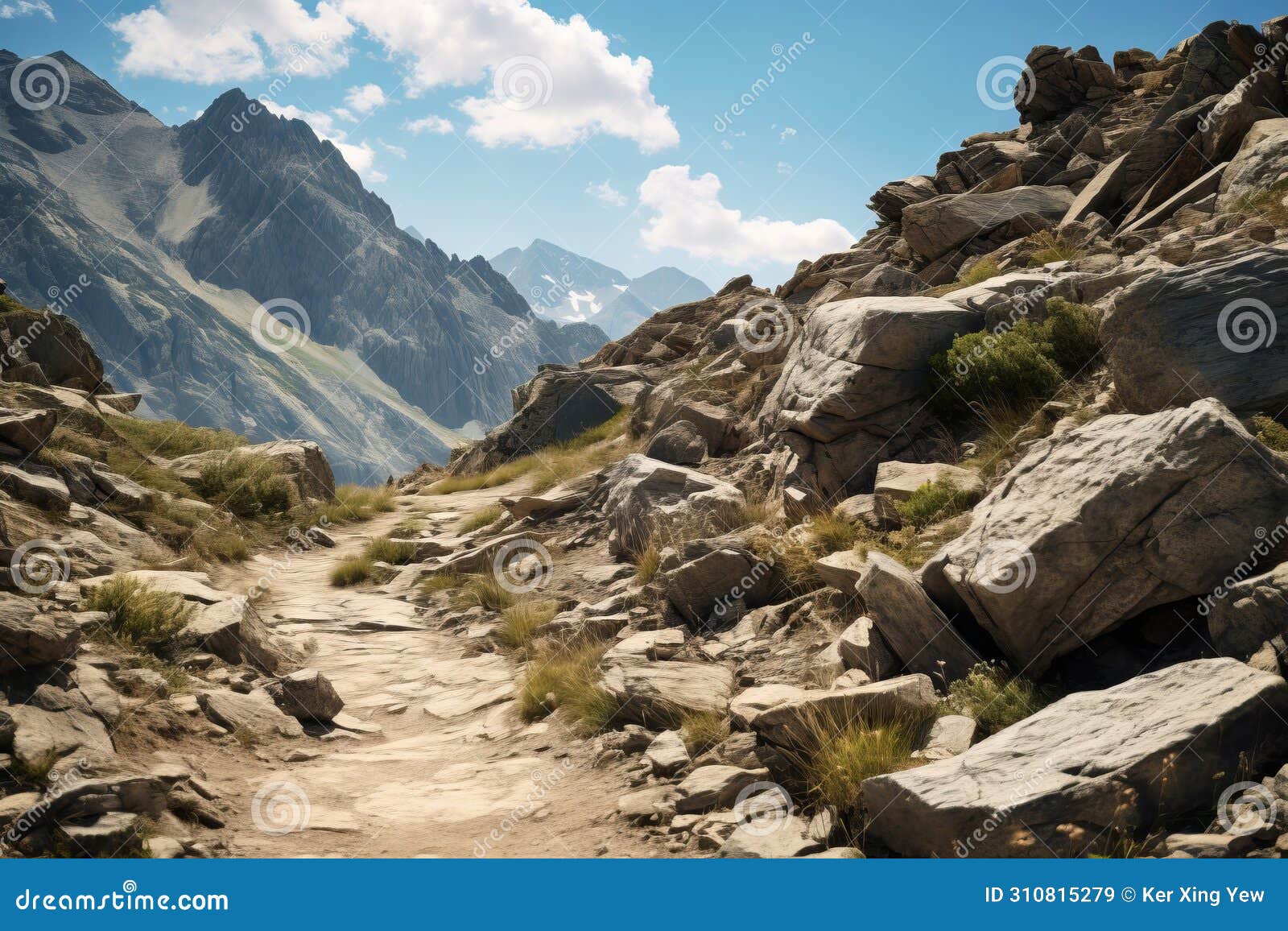 The Rugged Terrain of a Mountain Trail Stock Illustration ...