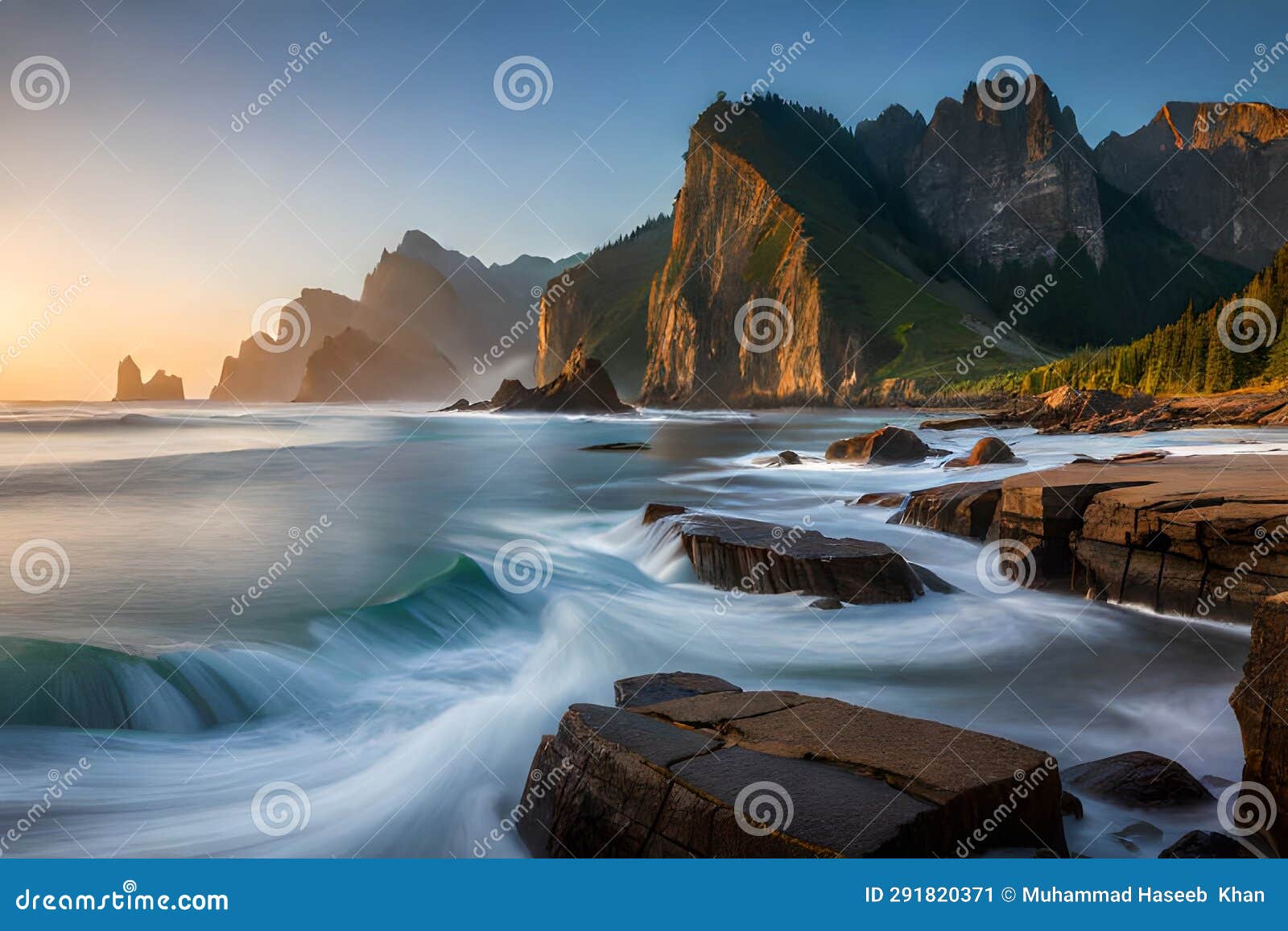 A Rugged, Windswept Coastline with Towering Sea Stacks Rising from the ...