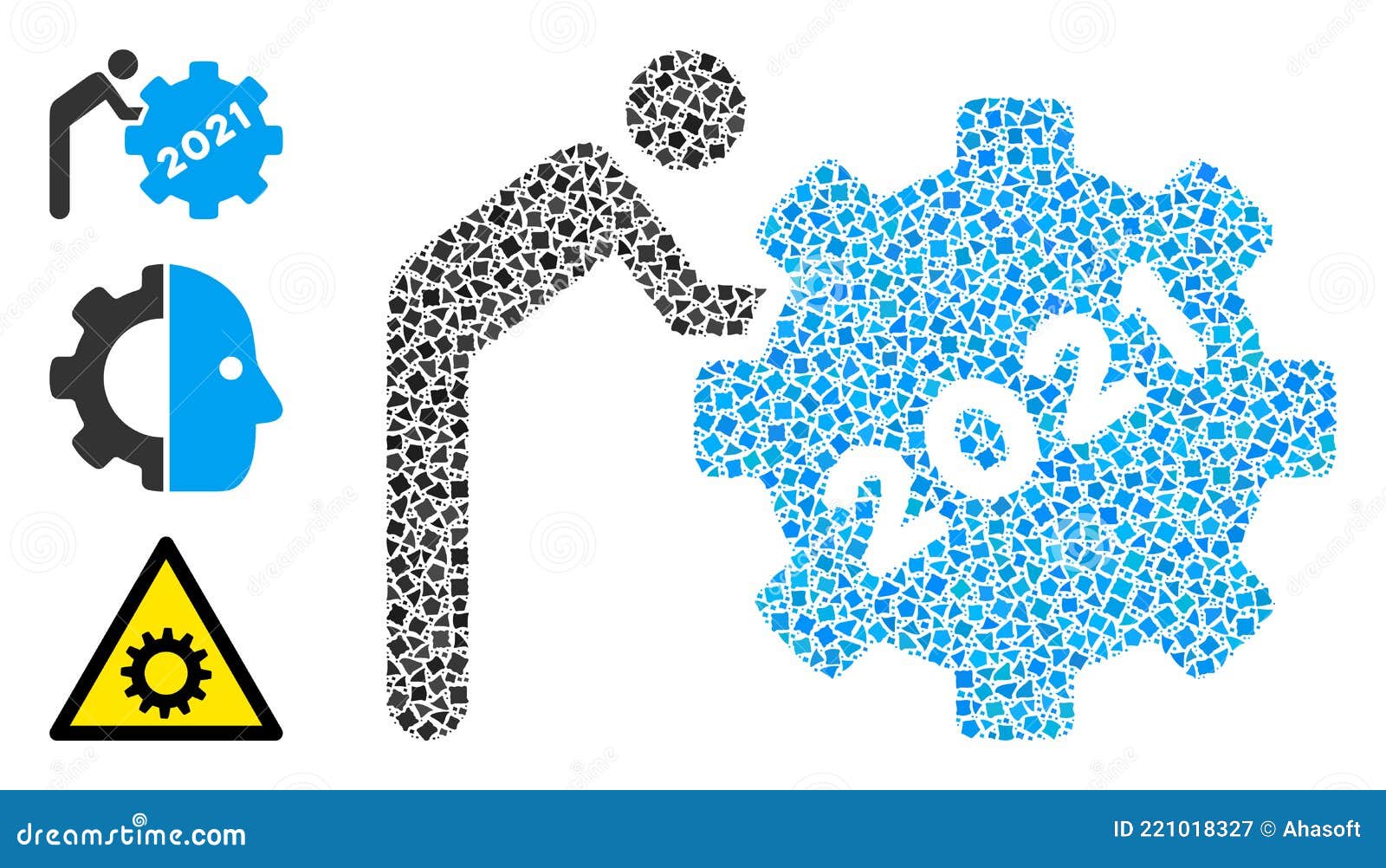 Rugged 2021 Message Icon Collage Cartoon Vector | CartoonDealer.com ...