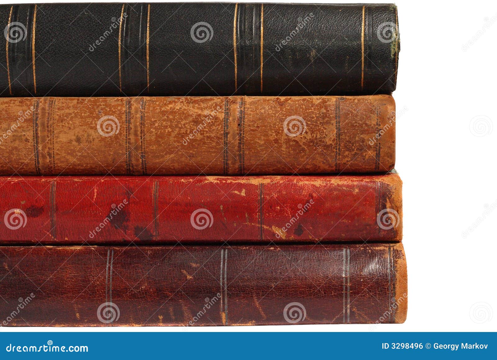 Ruggen Van Vier Oude Boeken Stock Foto - Image of antiquiteit, document ...