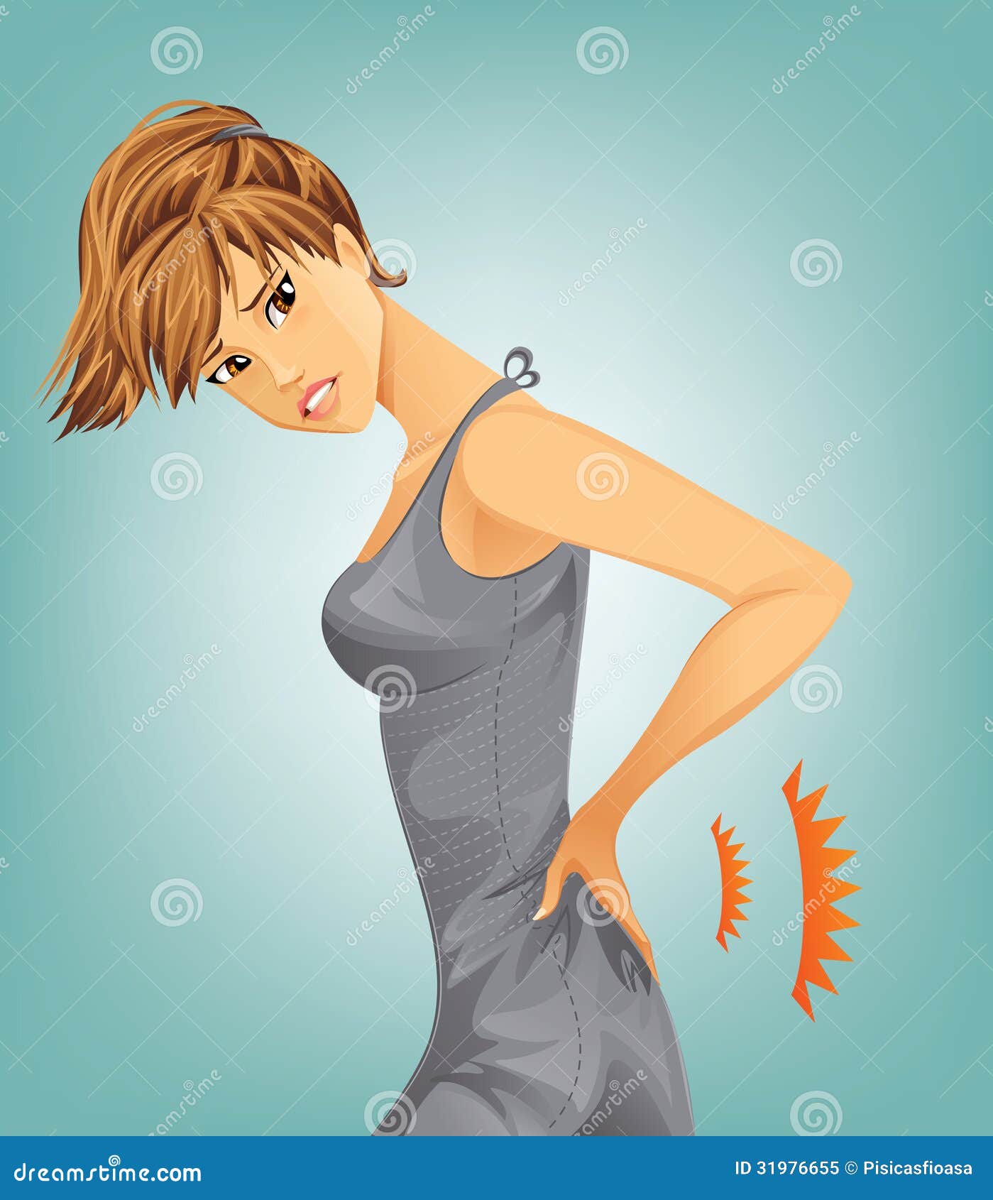 Rugpijn vector illustratie. Illustration of hebbend, kleding - 31976655