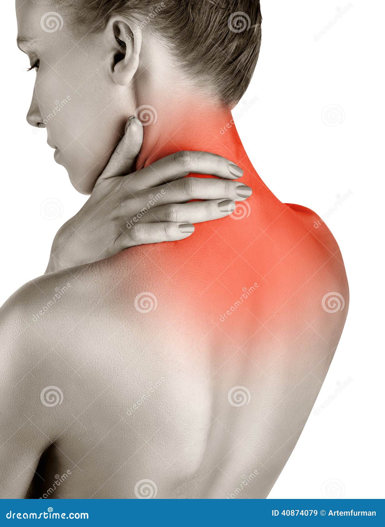 Rugpijn stock afbeelding. Image of wijfje, grijs, spier - 40874079