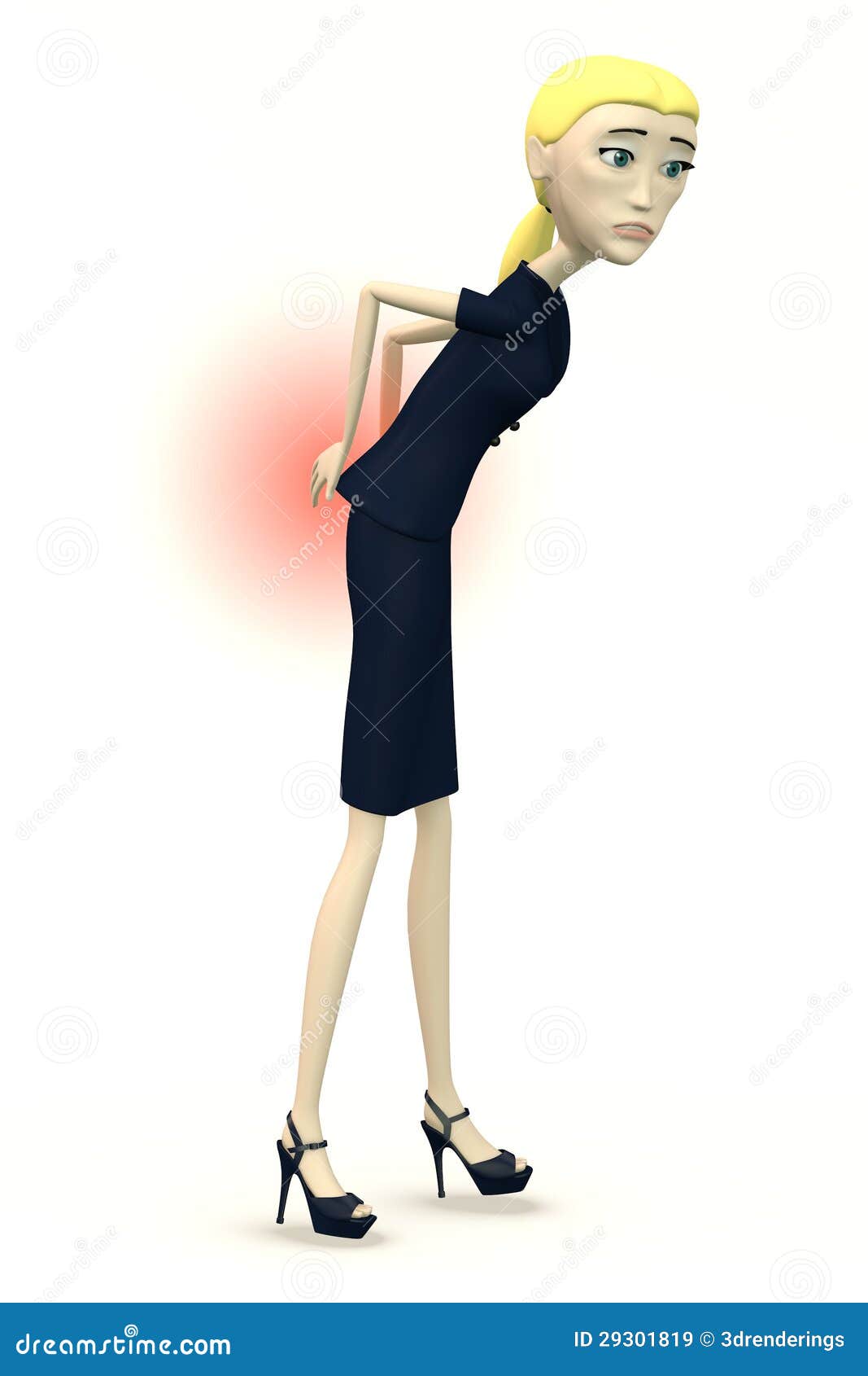 Rugpijn - onderneemster stock illustratie. Illustration of stekel ...