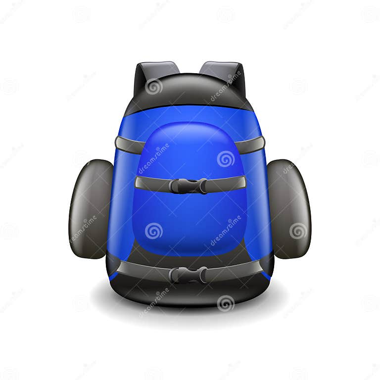 Rugzak op witte vector vector illustratie. Illustration of blauw - 66142302