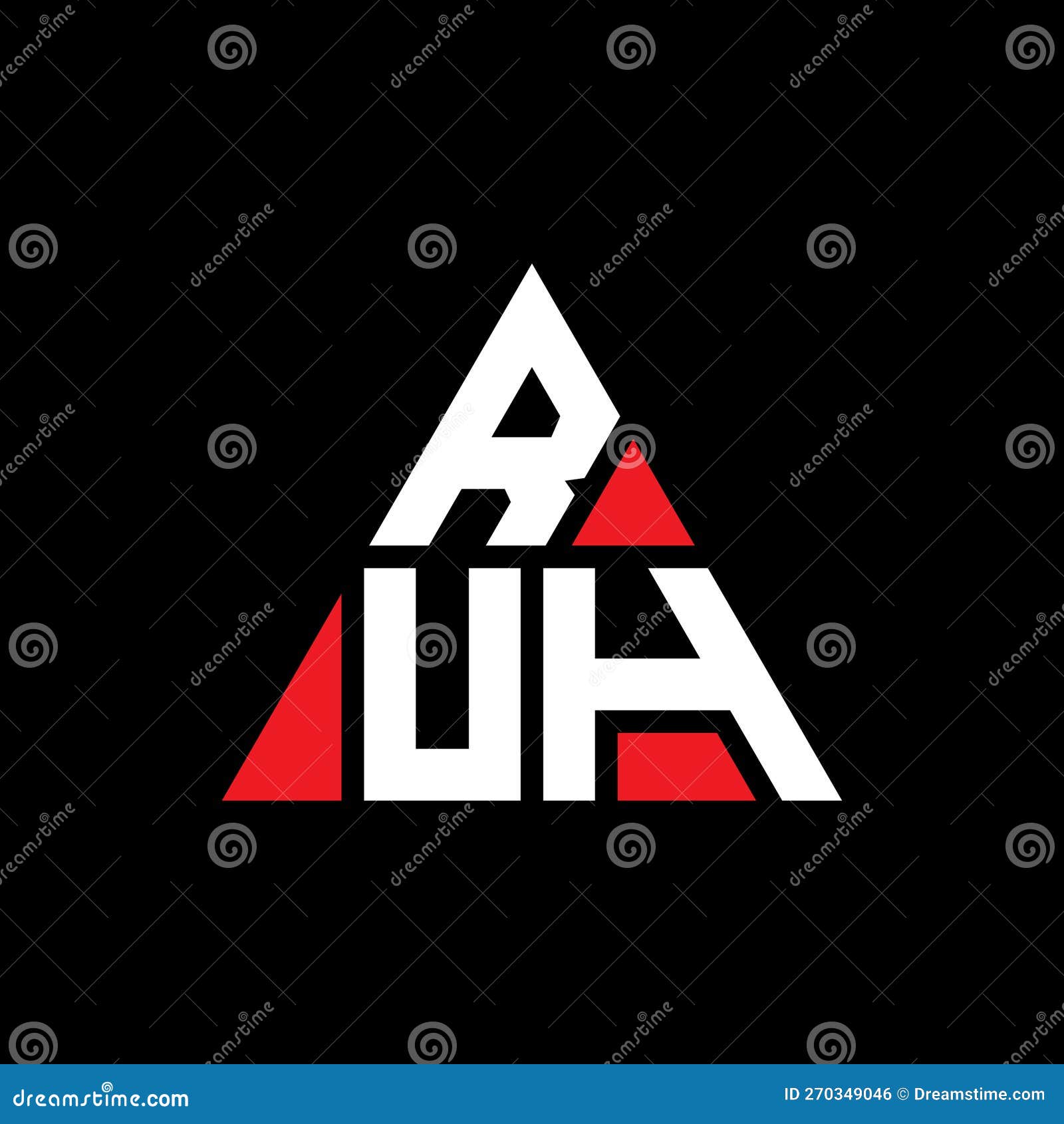 RUH Triangle Letter Logo Design with Triangle Shape. RUH Triangle Logo ...