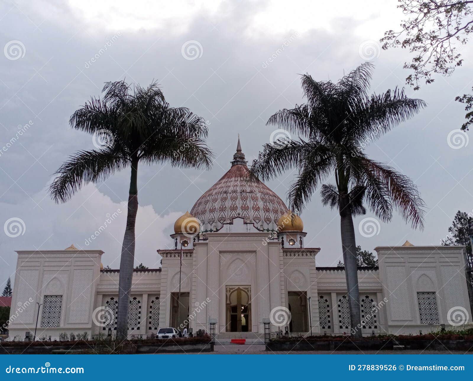 Ruhama Mosque Takengon, Central Aceh Stock Photo - Image of plant ...