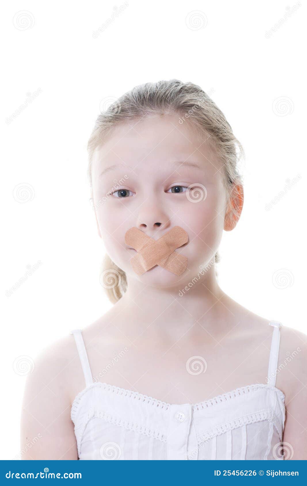 Ruhiges Kind stockfoto. Bild von band, pflaster, jung - 25456226