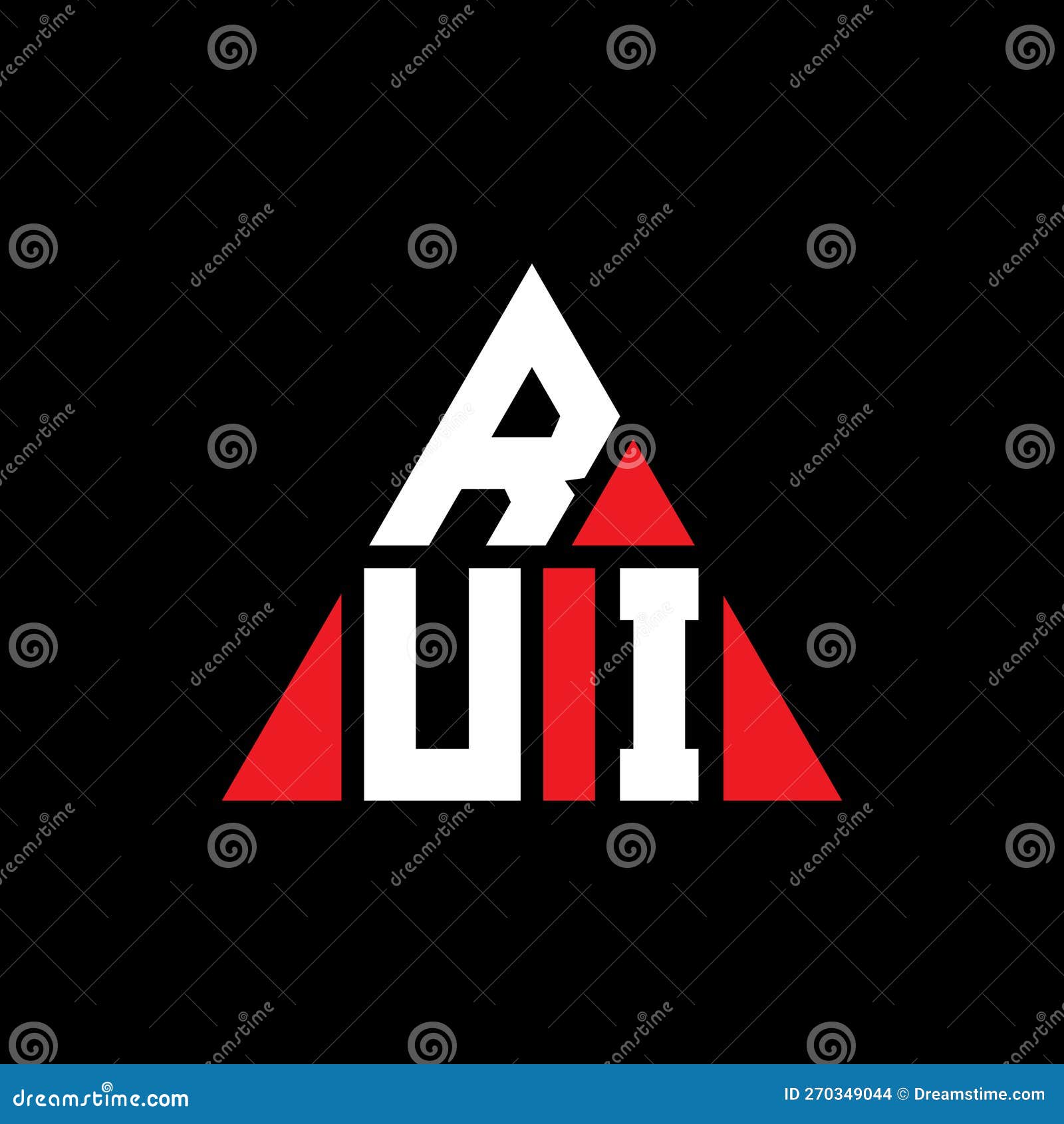RUI Triangle Letter Logo Design with Triangle Shape. RUI Triangle Logo ...