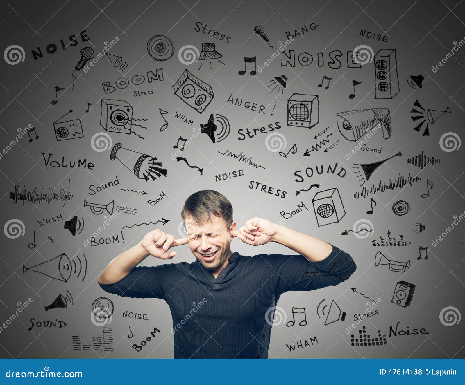 Ruido molesto foto de archivo. Imagen de gente, garabato - 47614138