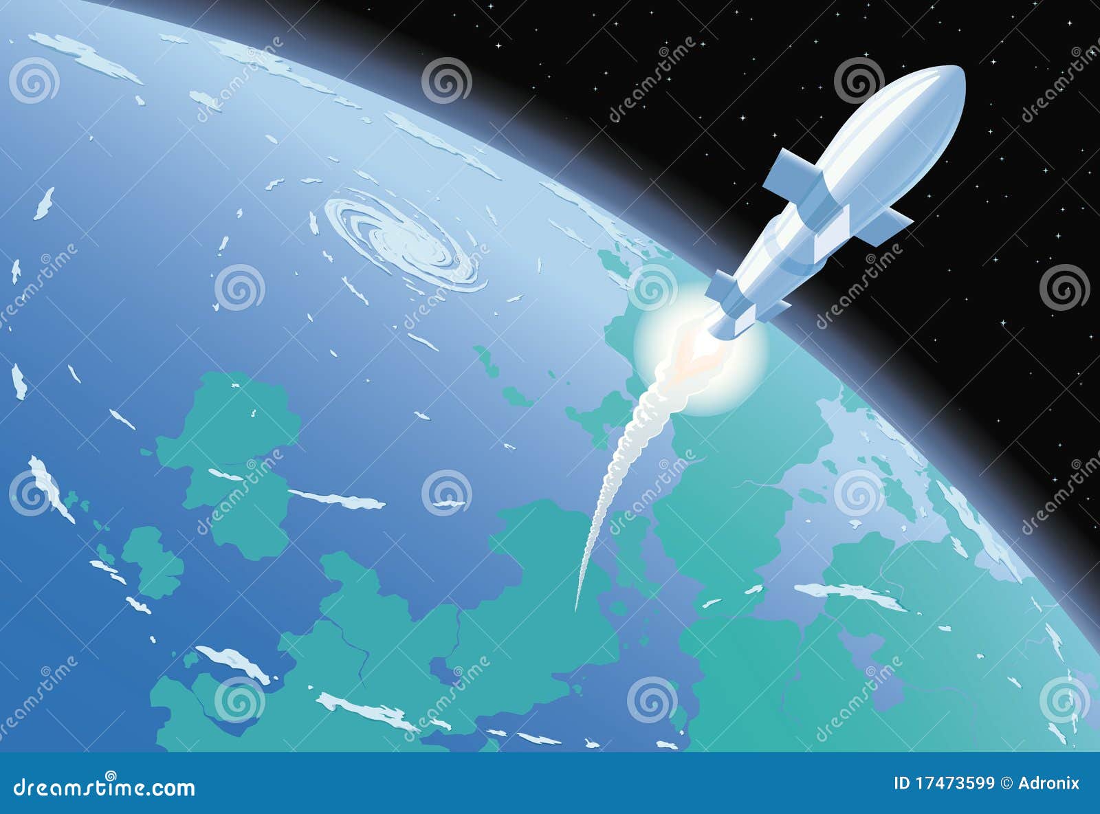 Ruimte raket vector illustratie. Illustration of sterren - 17473599
