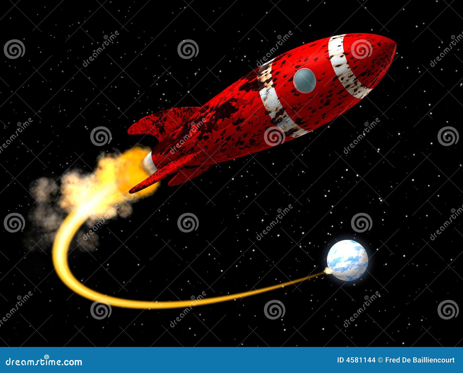 Ruimte Raket van Aarde stock illustratie. Illustration of sonde - 4581144