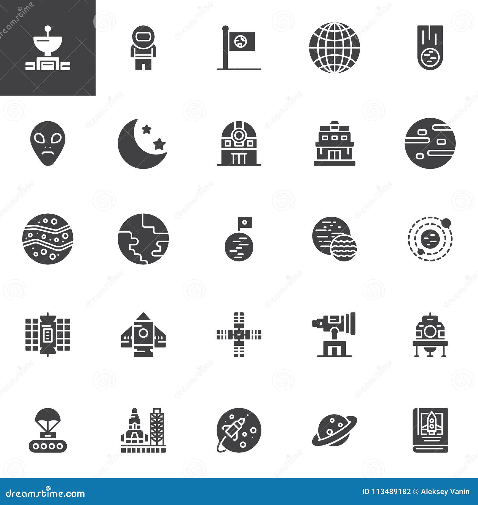 Ruimte Vector Geplaatste Pictogrammen Vector Illustratie - Illustration ...