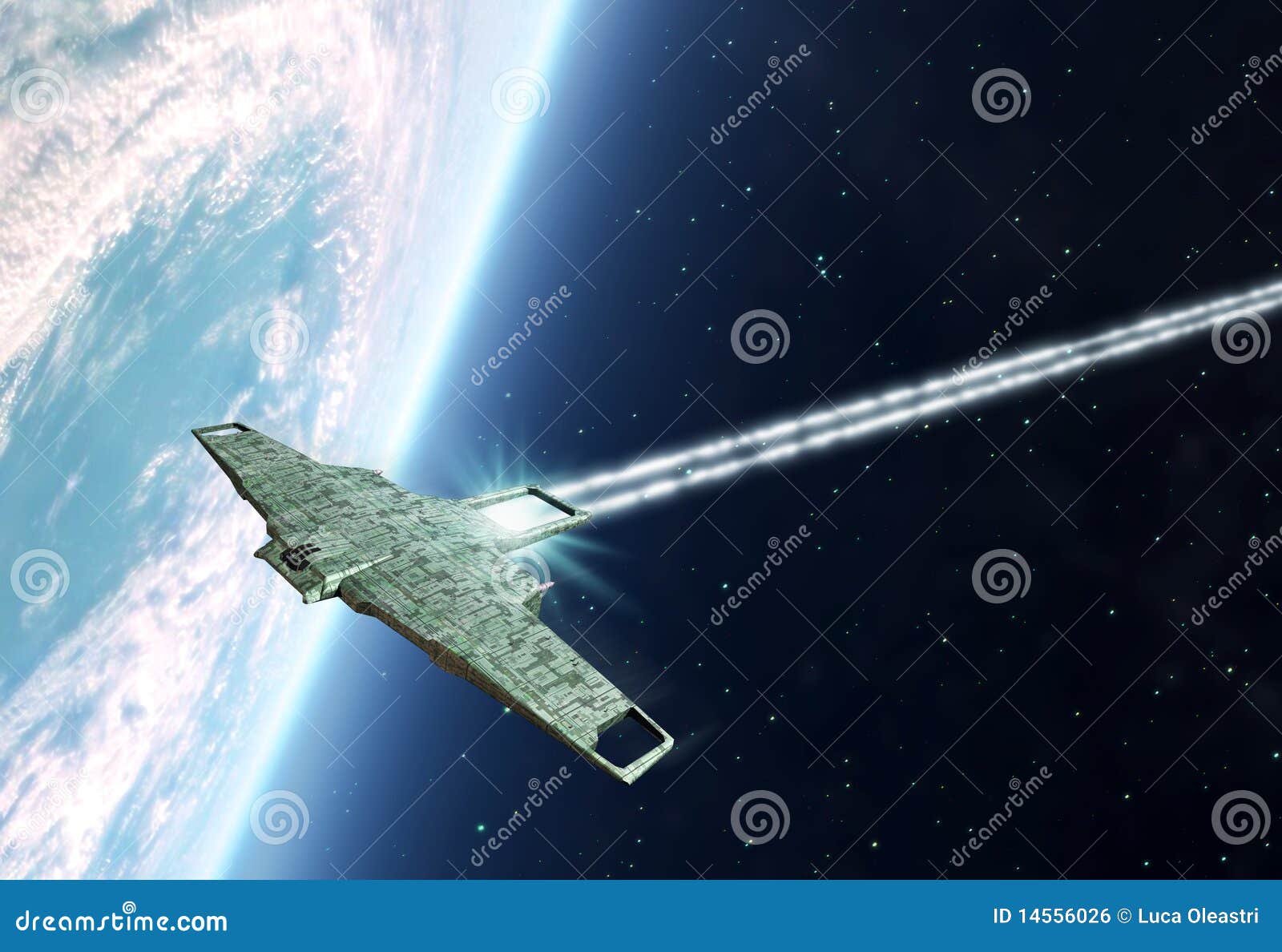 Ruimteschip en aarde stock illustratie. Illustration of onderaan - 14556026