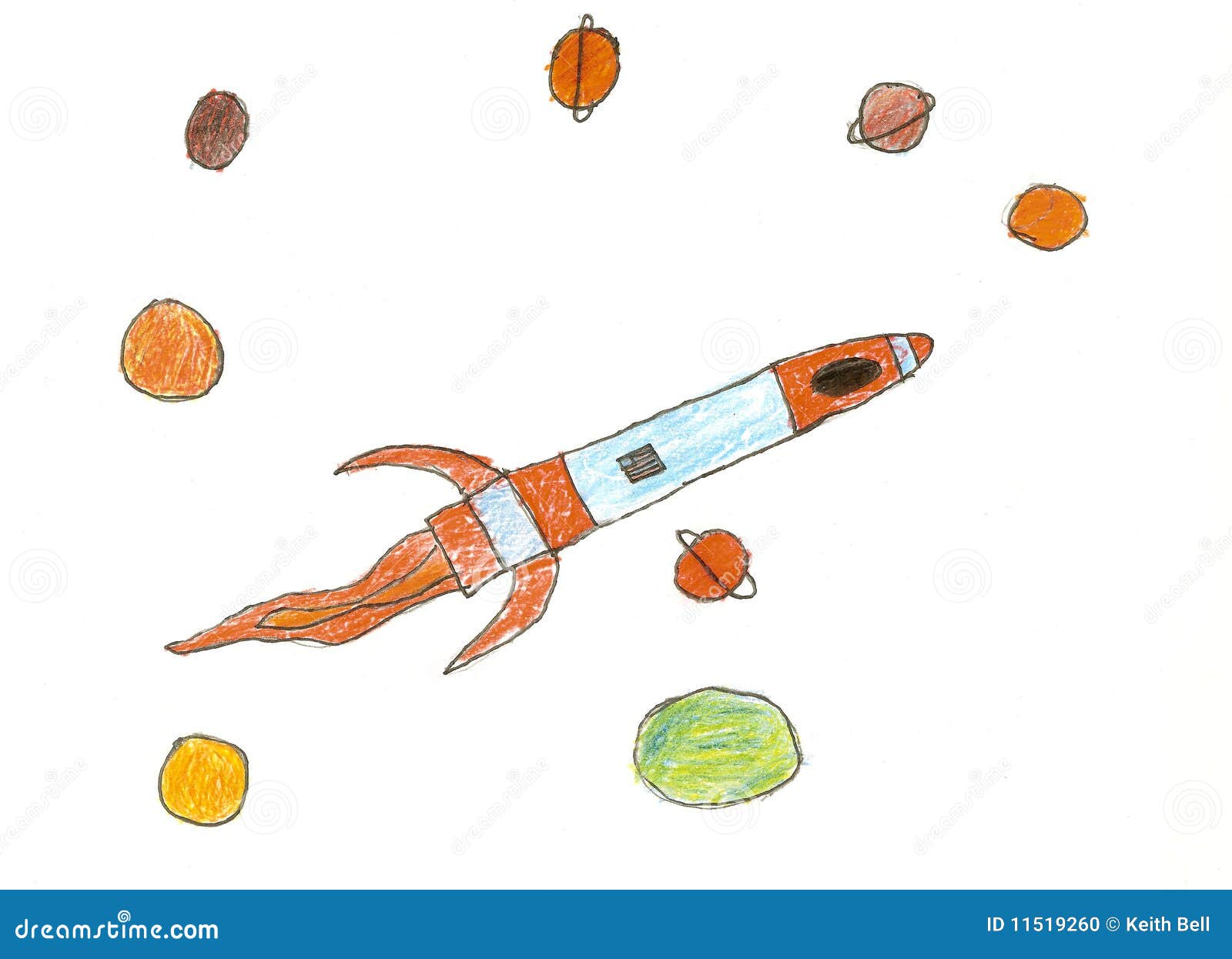 Ruimteschip En RuimteTekening Stock Illustratie - Illustration of hemel ...