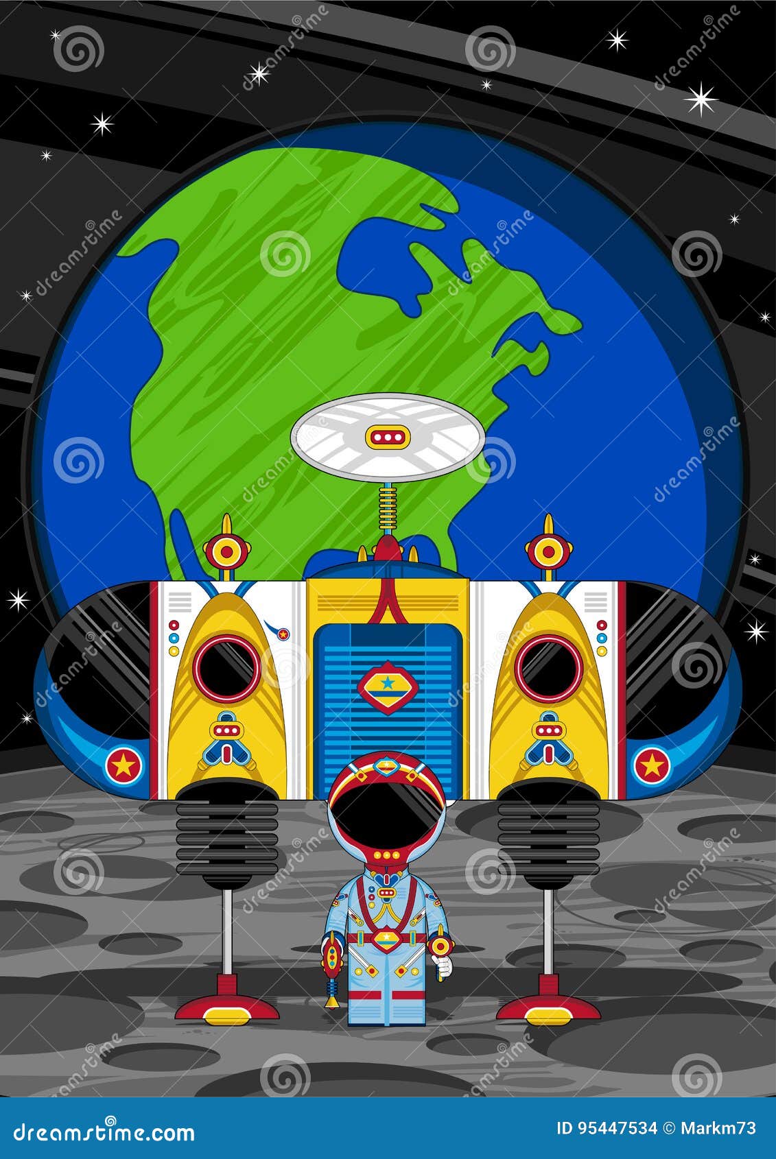 Ruimtevaarder En Ruimtecapsule Vector Illustratie - Illustration of ...