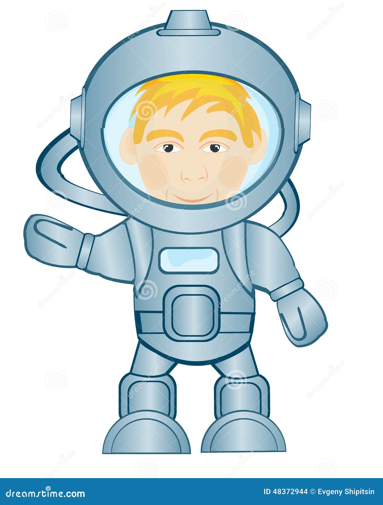 Ruimtevaarder in ruimtepak vector illustratie. Illustration of ...