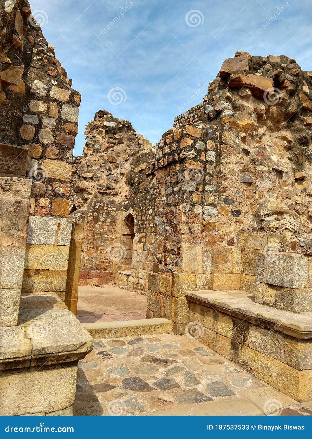 A Ruin Ancient Structure in the Qutub Minar Complex Stock Image - Image ...