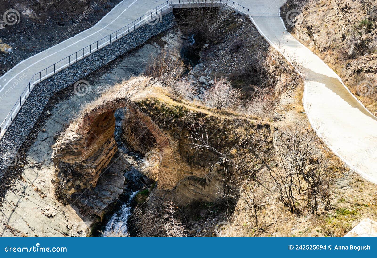 Ruin of Arch Bridge Close To Tbilisi Stock Photo - Image of nature ...