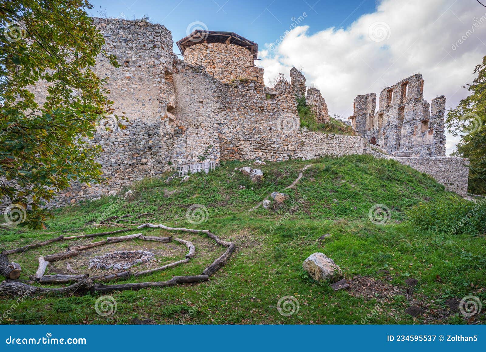 Ruin of castle Oponice stock image. Image of landscape - 234595537