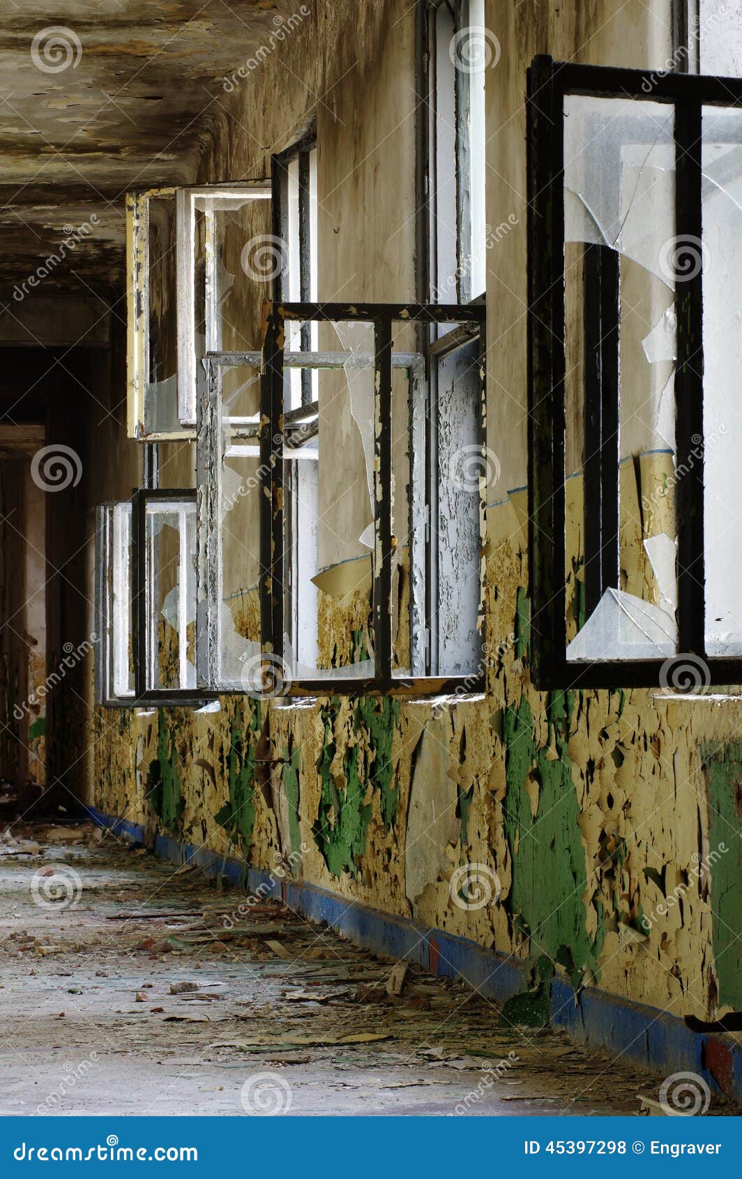 Ruin Corridor Old Interior Architecture 4 Stock Photo - Image of ...