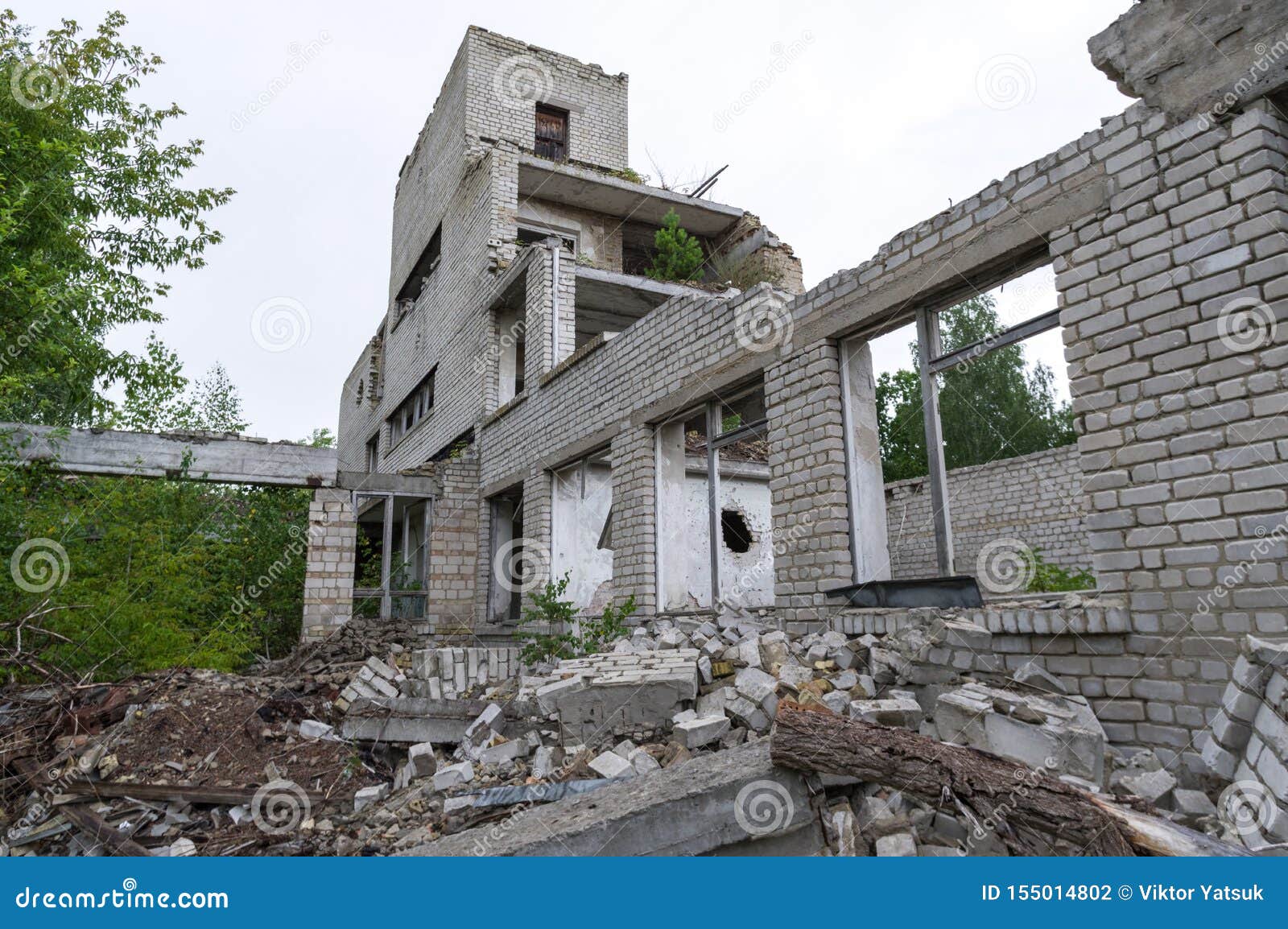 The Ruin of an Educational Institution. the Ruined School Stock Photo ...