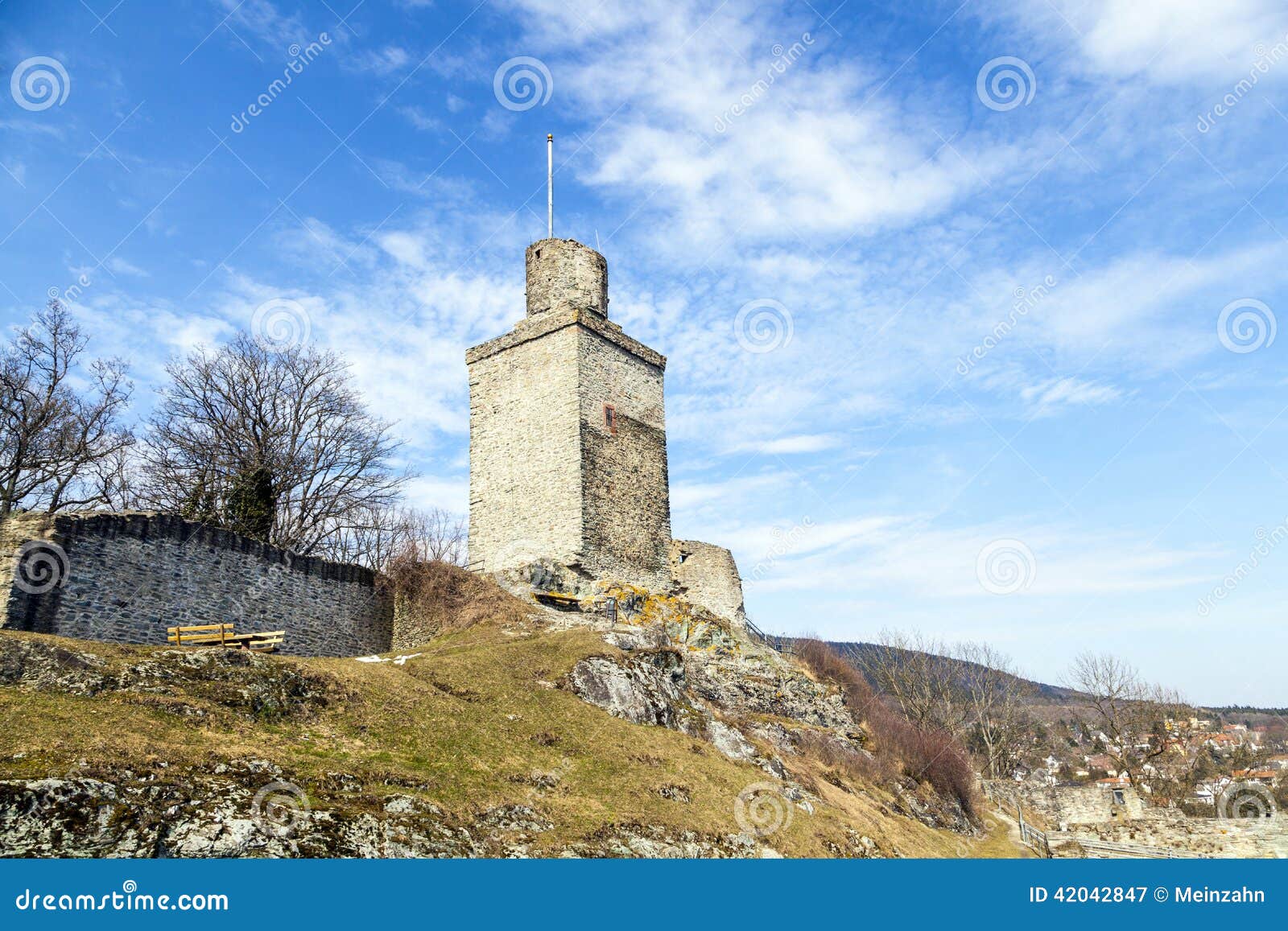 Ruin of the Falkenstein Castle in Koenigstein Stock Image - Image of ...