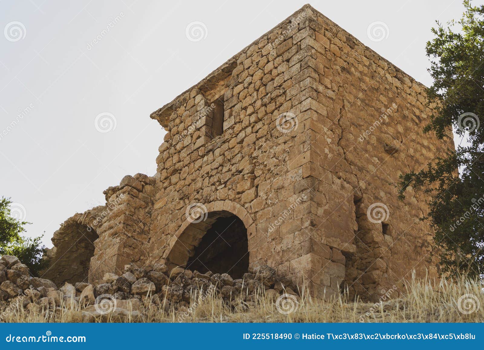 Ruin of Historic Natural Stone Building. Stock Photo - Image of castle ...