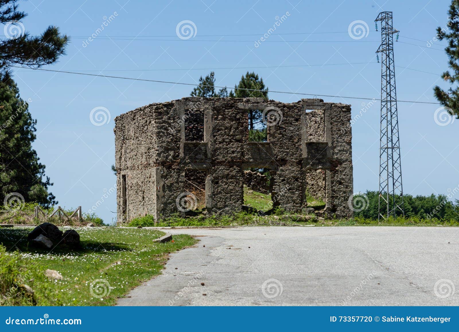 Ruin of a house stock photo. Image of facade, growth - 73357720