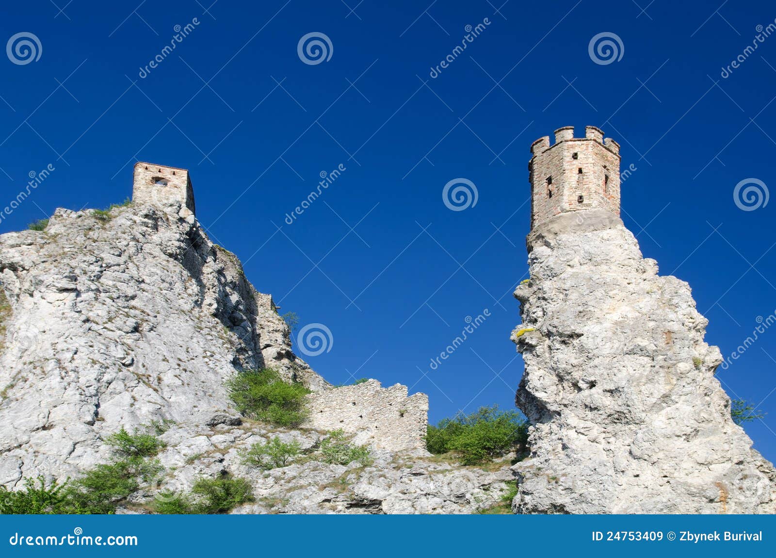 Ruin od Devin castle stock image. Image of stronghold - 24753409