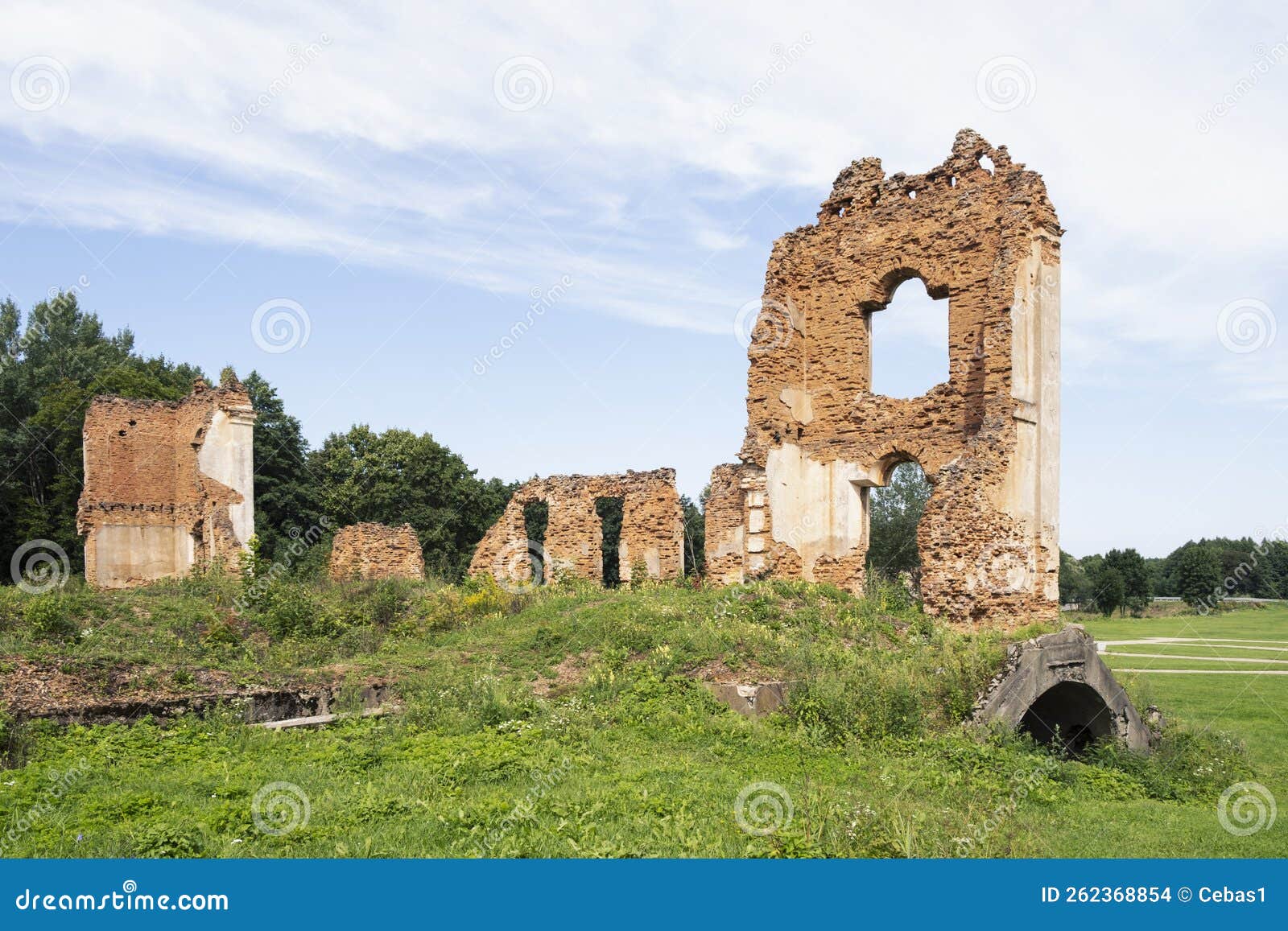 Ruin of Old Abandoned Brick Castle Stock Photo - Image of architecture ...